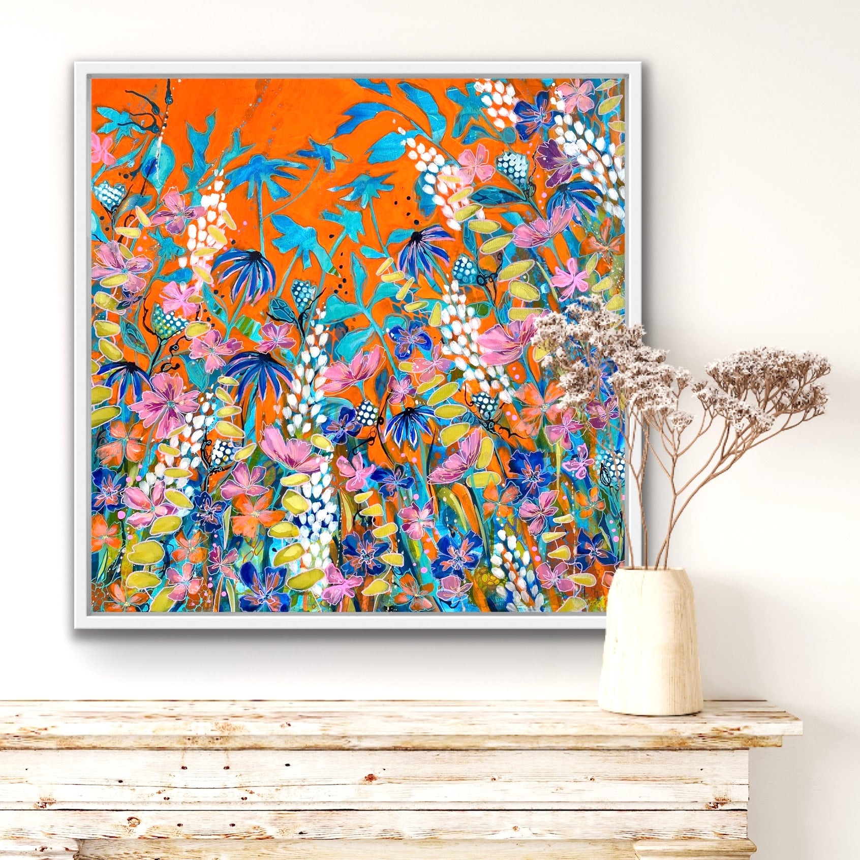 Colorful Wildflower Drawings Colorful Wildflower Art Bright Floral